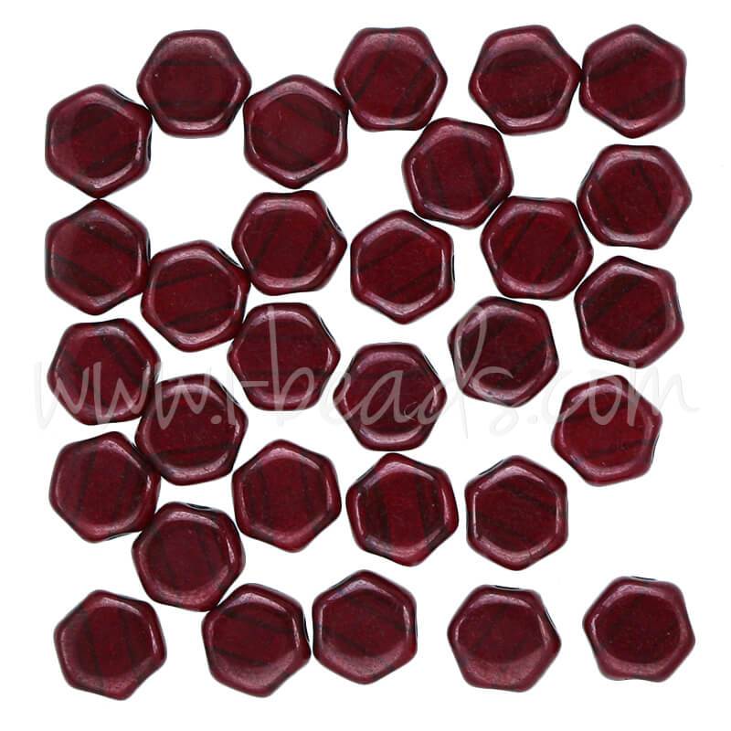 Perles Honeycomb 6mm ruby red wine
